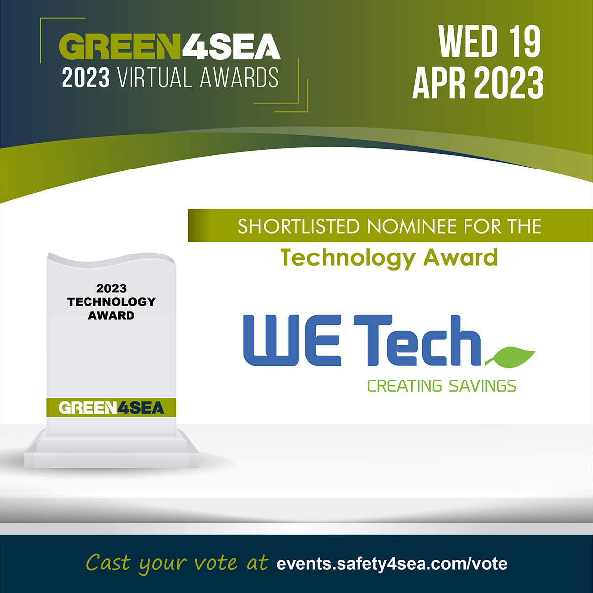 WE Tech Solutions Shortlisted for GREEN4SEA Technology Award - WE Tech